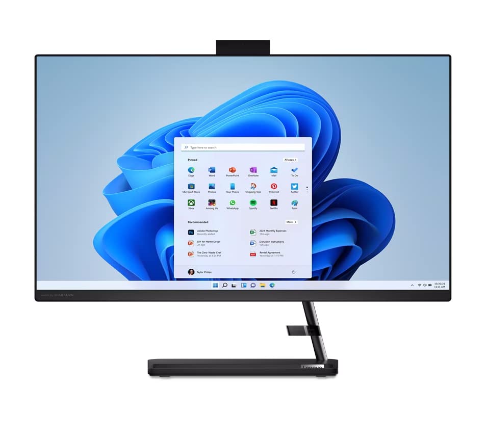 Lenovo Newest IdeaCentre 3i 27" FHD Touch All-in-One Computer 12th Intel Core i5-1240P 12-Core Iris Xe Graphics 32GB DDR4 1TB SSD WiFi 6 HDMI Black Wireless Keyboard Windows 10 Pro w/RATZK 32GB USB