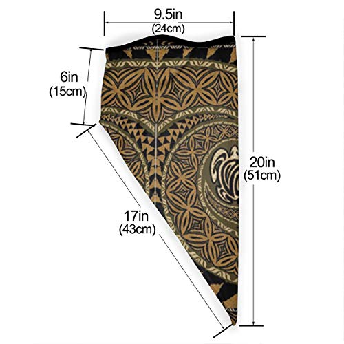 Hawaiian Tapa Honu Turtle Pattern Face Mask- Multifunctional Seamless Microfiber UV Protection Face Neck Shields Headwear for Men&Women Motorcycle Hiking Cycling Ski Snowboard