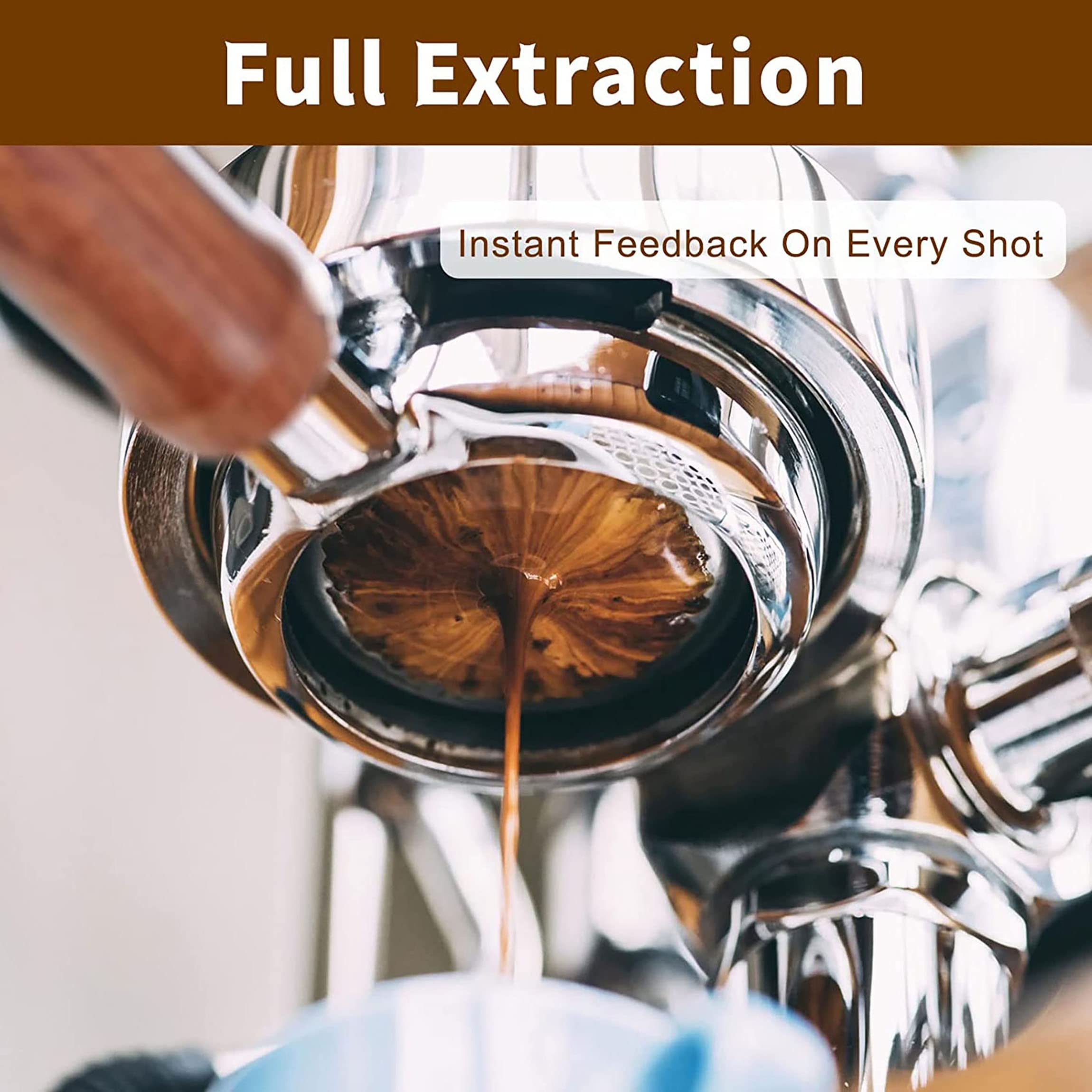 Lapto 54mm Coffee Bottomless Portafilter, Compatible with Breville Barista Bes 870/878/880 Replacement Parts Bottomless Portafilter(brown).
