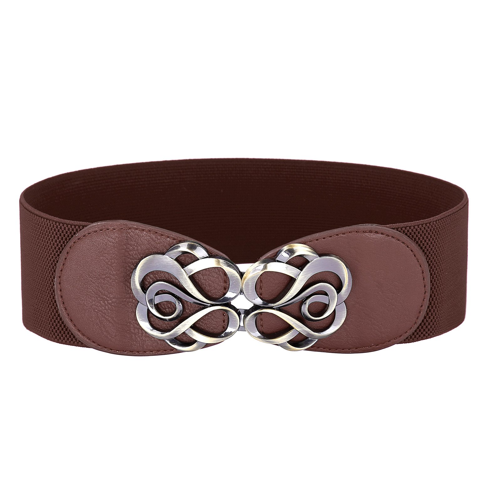 GRACE KARIN Stretchy Vintage Wide Waist Belt with Metal Buckle for Girl,Large, Grey