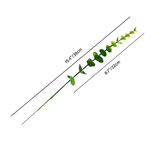 Mandy's 12pcs Green Artificial Eucalyptus Leaves with Individual Stem for Flower Bouquet Centerpiece Home Wedding Decorations