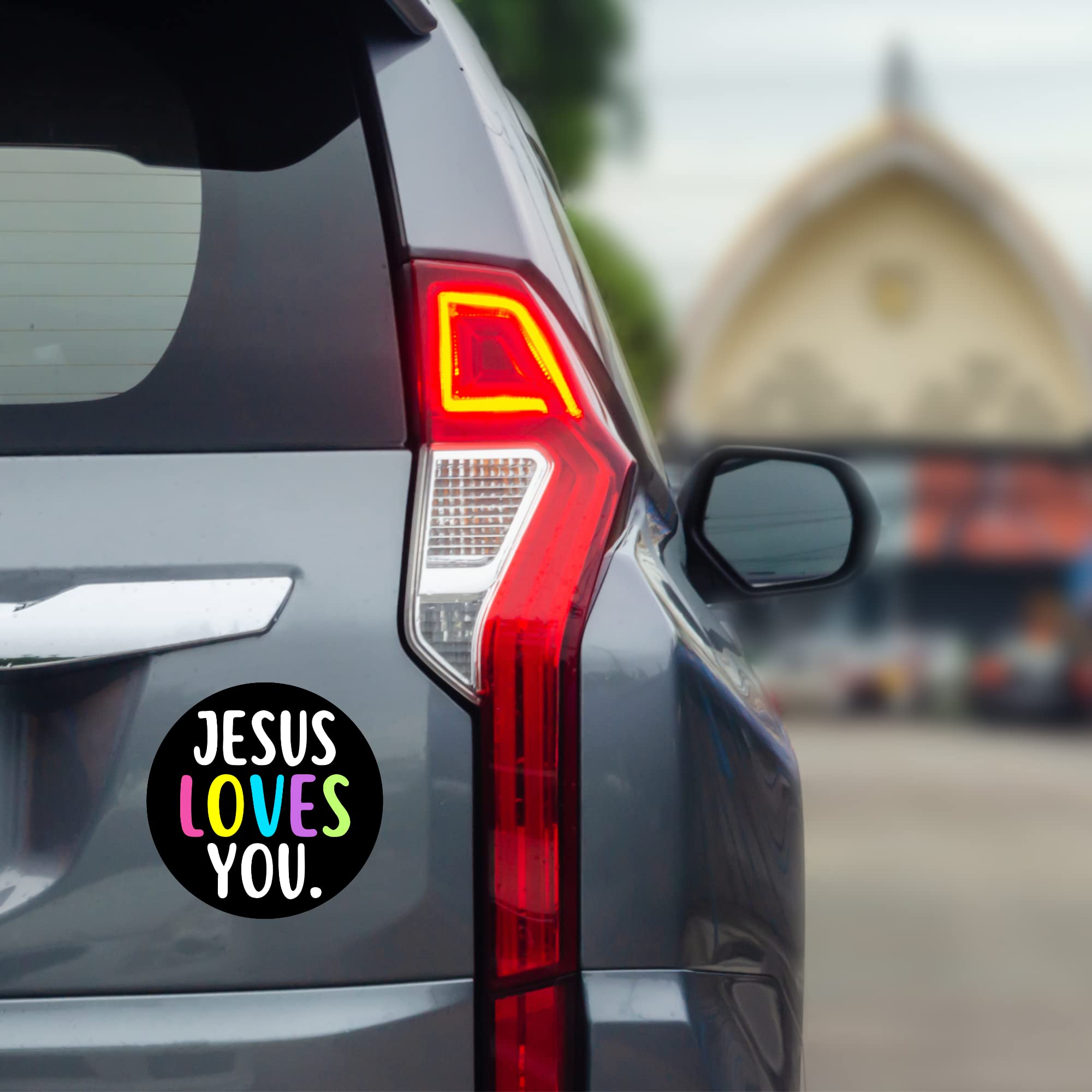 Jesus Loves You Magnet, Religious Bumper Sticker Magnetic Decal, Decoration for Cars, Office, an Classroom, 5.5 Inches