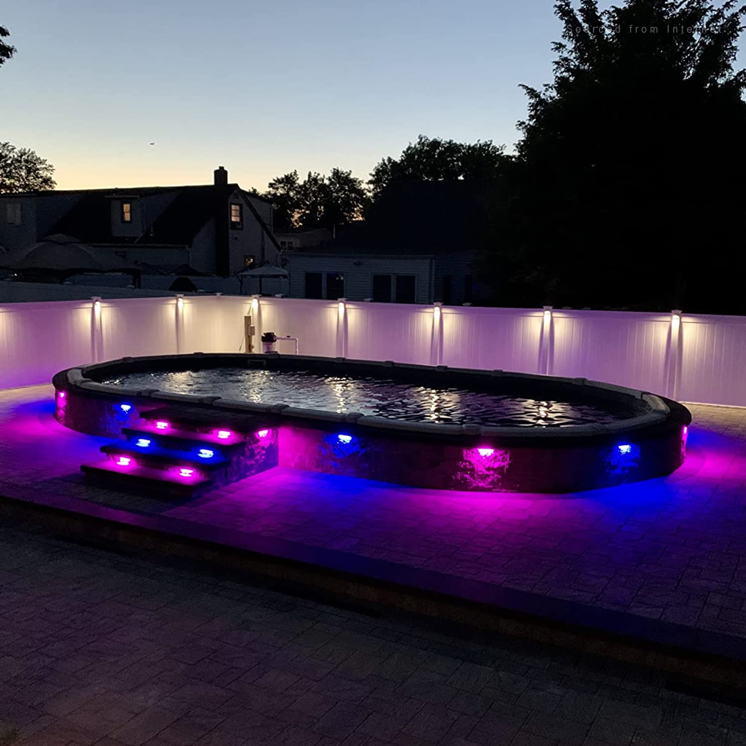 LEONLITE 8-Pack 7 Inch 3W RGB LED Hardscape Lighting, Retaining Wall Lights Color Changing, LED Landscape Lights, 12V-24V AC/DC, Swivel Hardscape Paver Light, Low Voltage Step Lights, ETL Listed