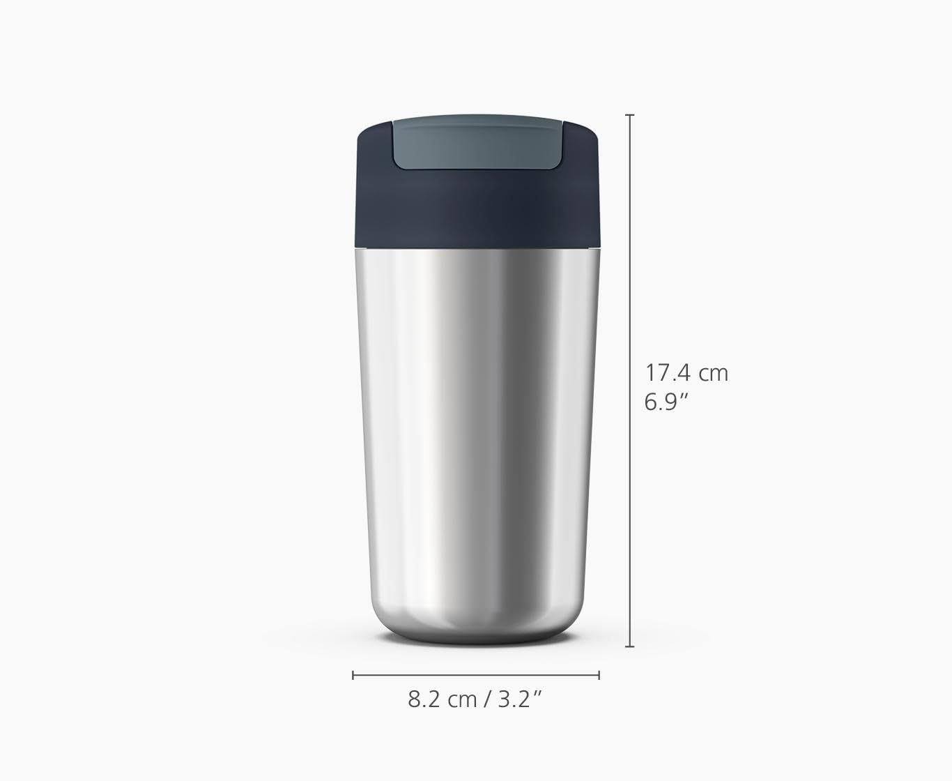 Joseph Joseph Sipp Stainless Steel Insulated Travel mug, Hygienic Leakproof reusable Vacuum thermal mug, Coffee & Tea Insulated Cup - 16 fl. oz