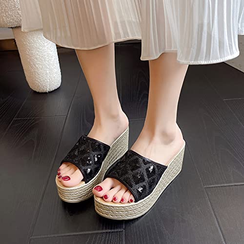 Ladies Fashion Bright Leather Platform Wedge Casual Beach Sandals Womens Water Sandals Size 11