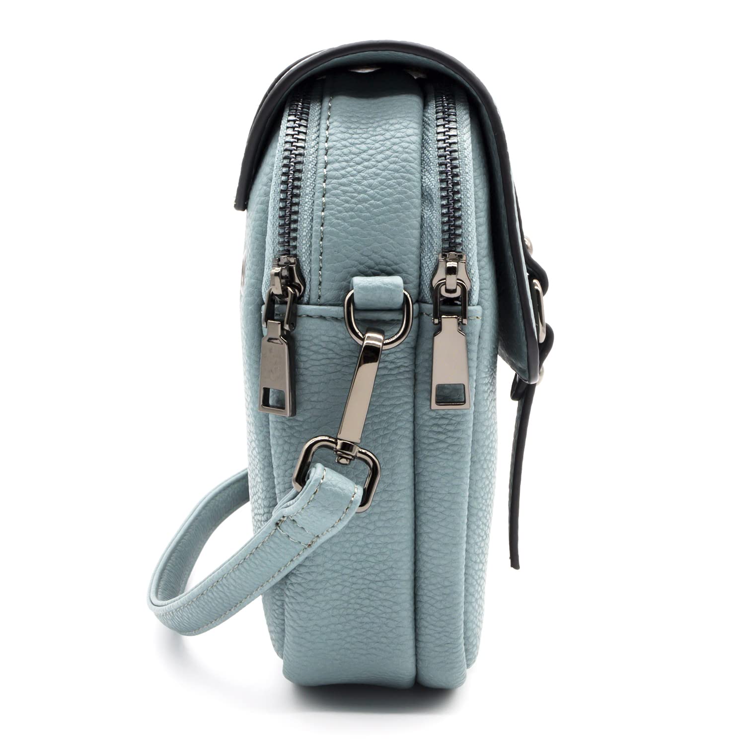 Lecanedo Small Crossbody Bag Cellphone Purse for Women, Leather Purse Shoulder Bags Light Blue