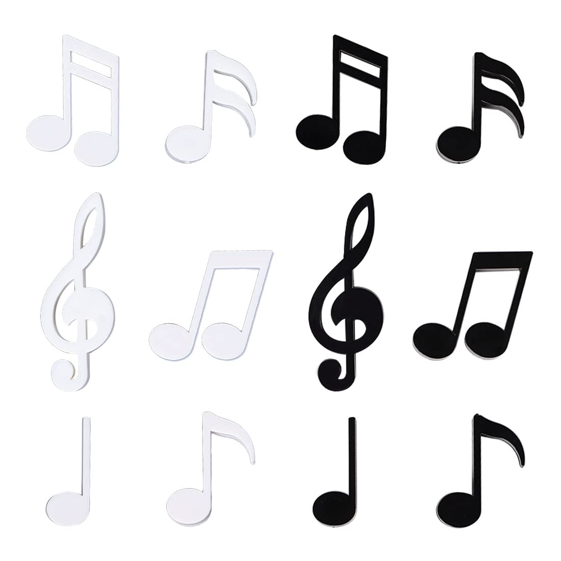 JJJ 12 Pcs Musical Notes Magnets Fridge,Black and White Small Fridge Magnets Cute Decorative Refrigerator for Office Kitchen Magnets Locker Glass Magnets, one size (BXT02)