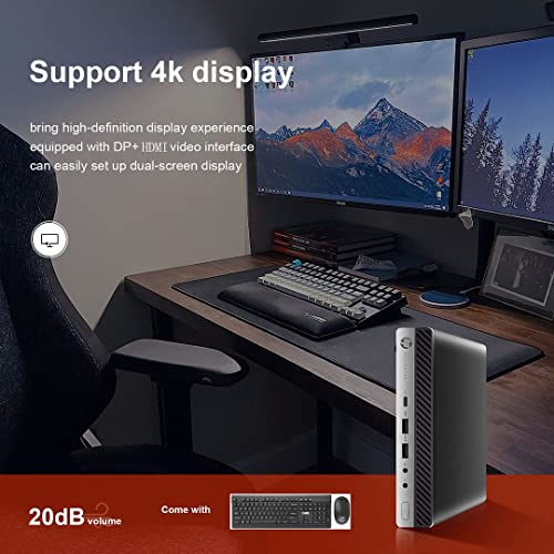 HP Mini Computers EliteDesk 800 G4 Windows 11 Tiny Desktop,i7 Hexa-Core Micro Business Desk Top 16GB Ram 1TB NVMe M.2 SSD,WiFi,BT,HDMI,DP,USB-C,4K Support,Wireless K&M + TJJ Mouse PAD(Renewed)