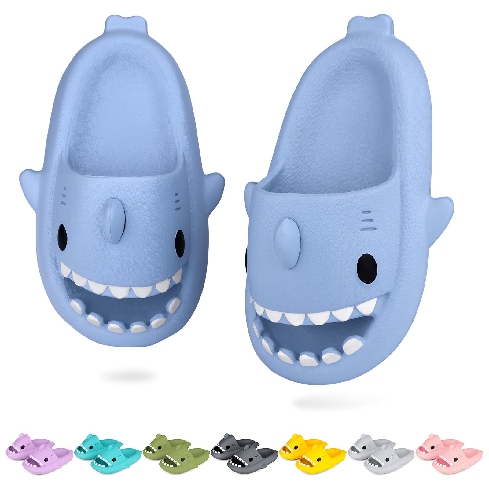 LAKIGE Kids Shark Cloud Slides | Toddler Boys Girls Shower Slippers | Youth Cute Cartoon Fish Flip Flops | Baby Beach Pool Home Sandals | Quick Dry Non-Slip