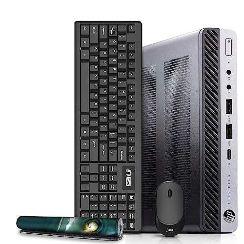 HP Mini PC EliteDesk 800 G3 Desktop Computer - Intel i5-6500, 16GB RAM, New 512GB NVMe SSD, AX200 Wi-Fi 6,Bluetooth 5.2, Windows 10 Pro, TJJ Mouse Pad (Renewed)