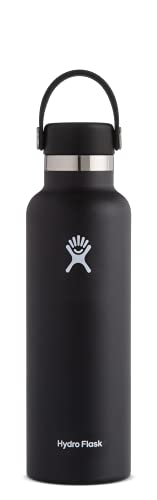 Hydro Flask Standard Mouth Stainless Steel Bottle with Flex Cap Black 21 oz