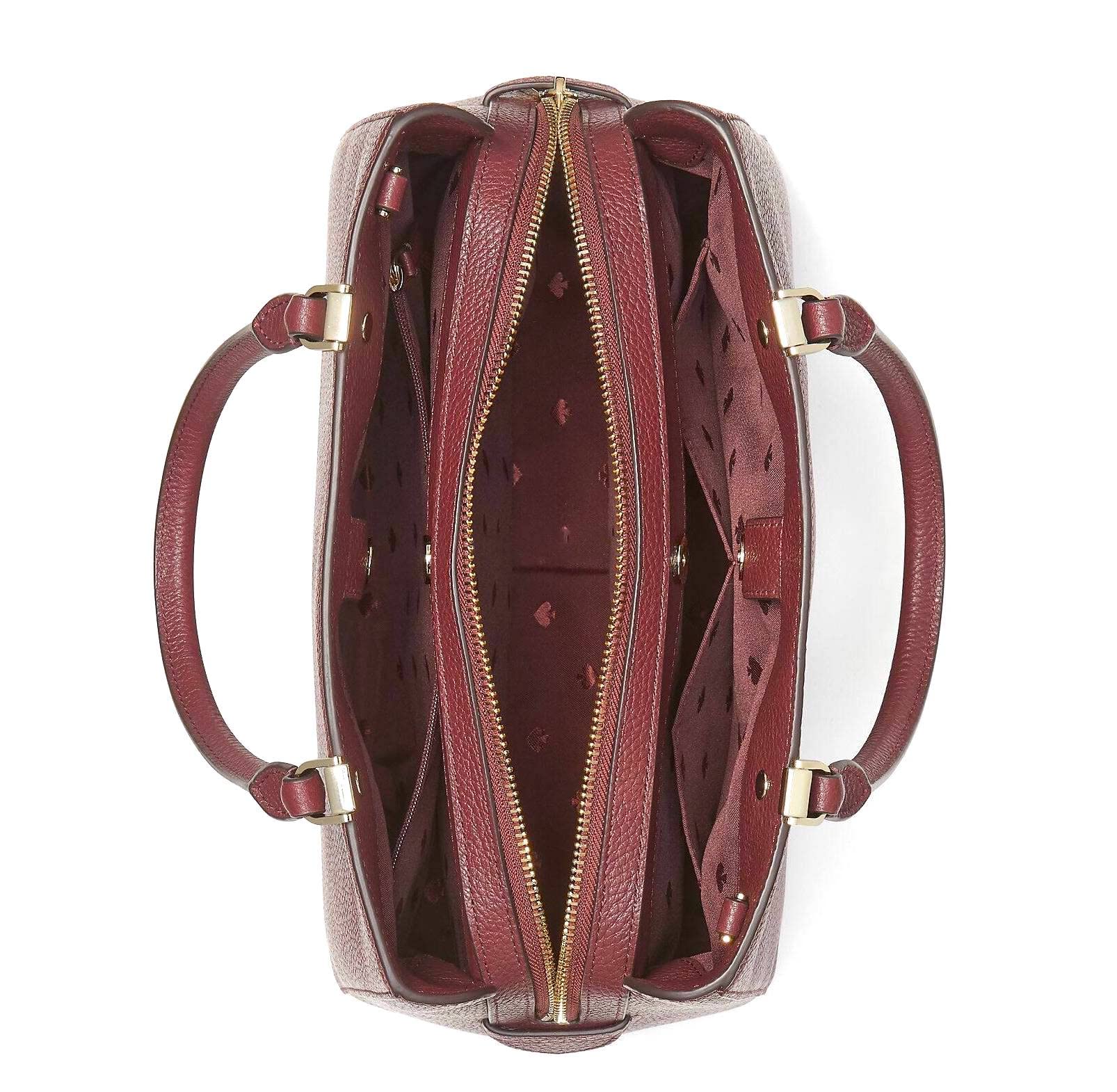 Kate Spade New York Kate Spade Leila Medium Triple Compartment Satchel Crossbody Bag Purse Handbag (Cherrywood)