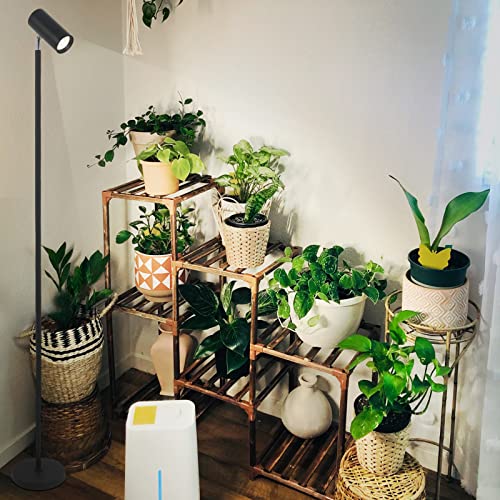 HMVPL Grow Lights Stand for Indoor Plants Full Spectrum Tall Plant Light for Indoor Growing with 20W COB Plant Light Bulb,4/8/12H Timer, Led Growth Floor Lamp for Large Plant Seedling(6 Level Height)