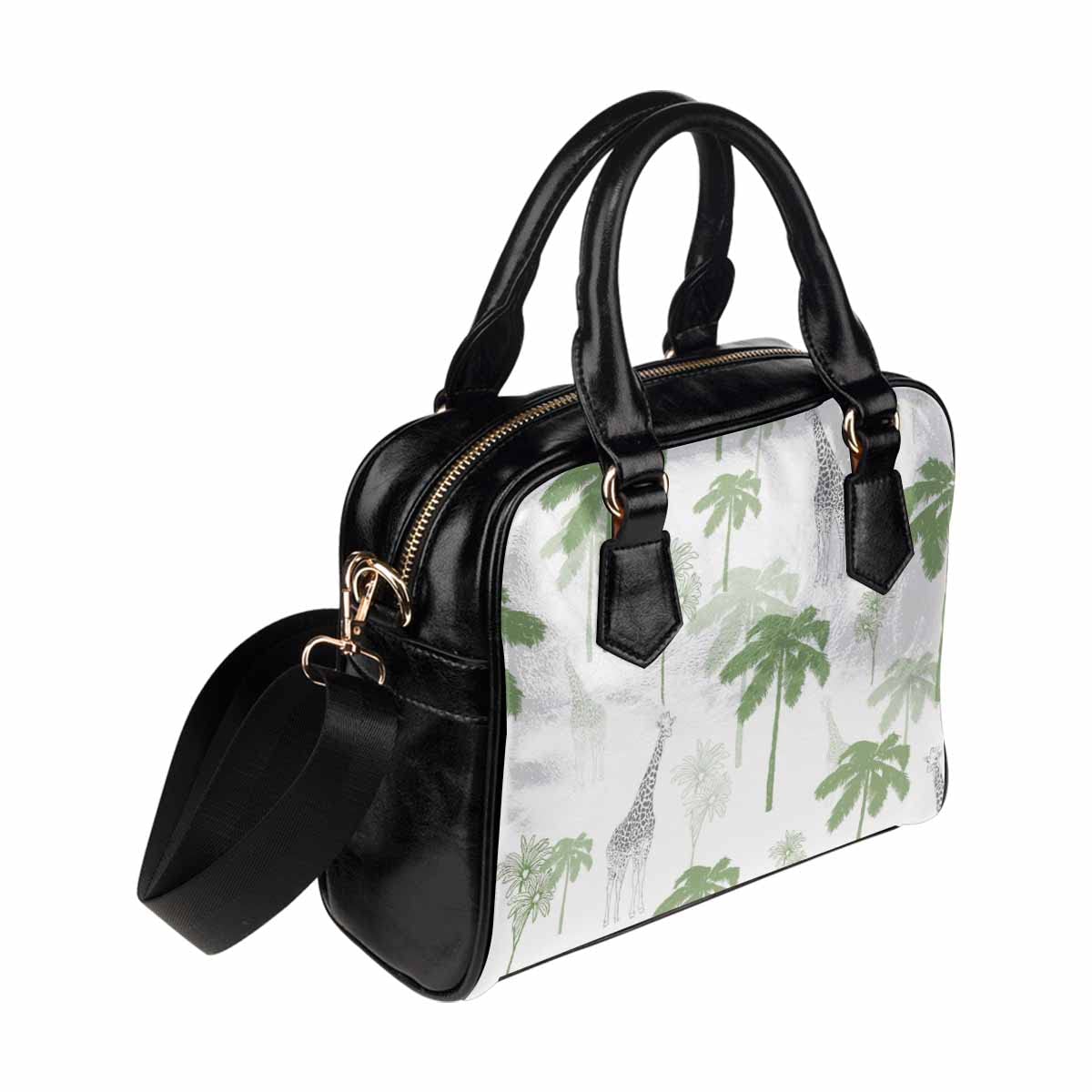 InterestPrint Giraffe Palm Trees PU Leather Purse Handbags Shoulder Crossbody Bag for Women