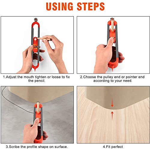 Lionz Super Gauge Scribe Tool, Contour Gauge with Lock, Profile Tool for Copying Angles and Odd Shapes. Gifts for Men, Husband, Father, Boyfriend, Handyman, DIY Woodwork and Construction.