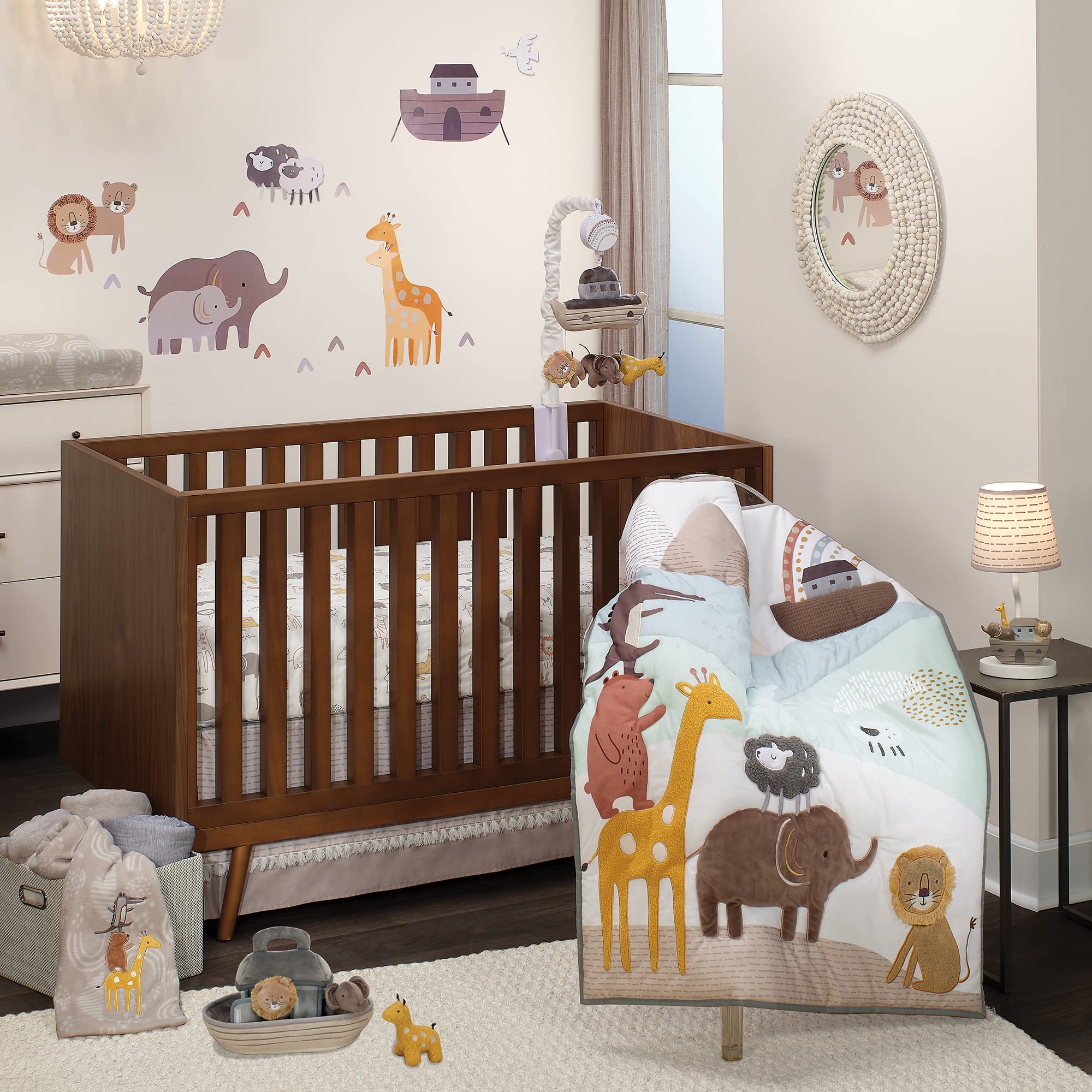 Lambs & Ivy Baby Noah Ark/Lion/Giraffe/Elephant Nursery Lamp with Shade & Bulb
