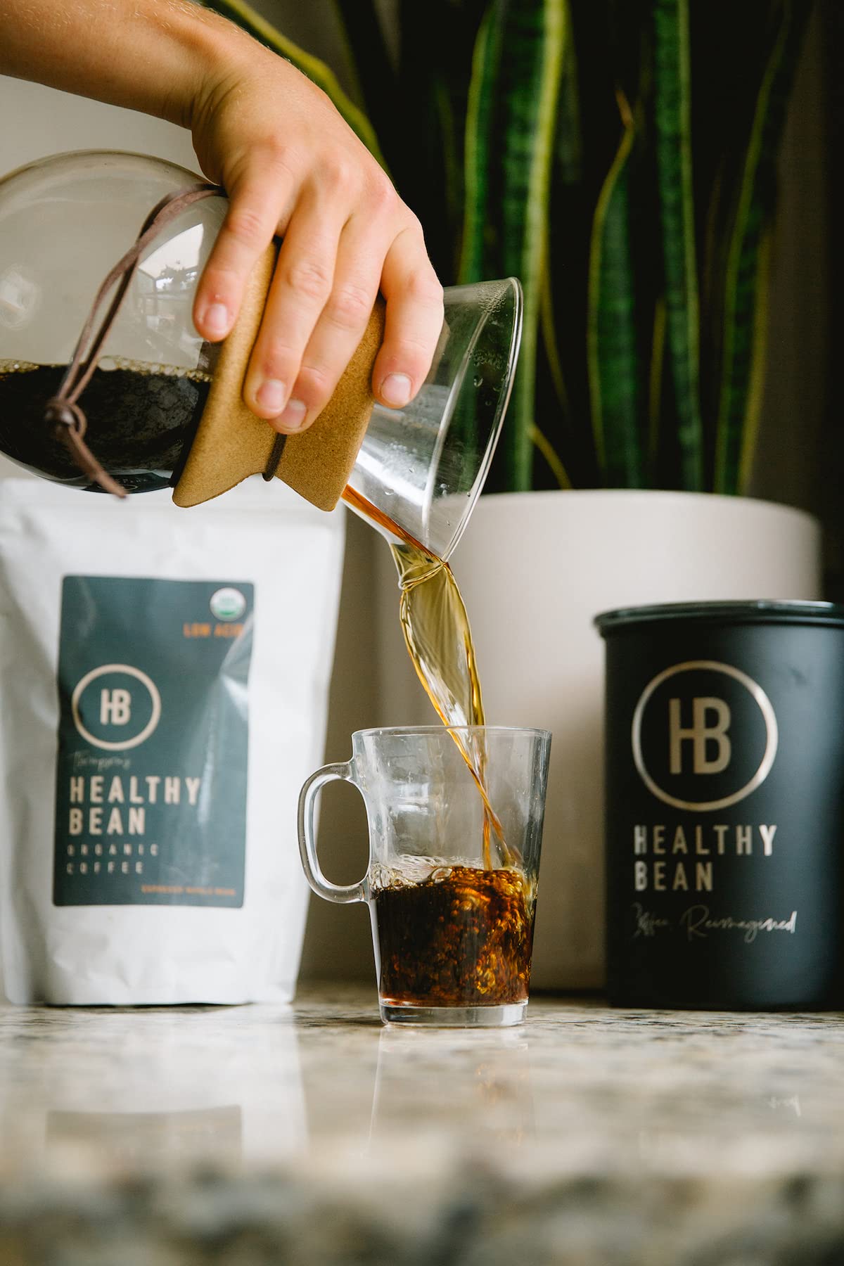 Healthy Bean Coffee - Organic Espresso Ground Coffee - Low Acid Coffee Grounds, Strong, Rich Flavor Clean Coffee, Healthy Coffee - USDA Organic Ground Espresso, Mycotoxin Free Coffee, 11oz