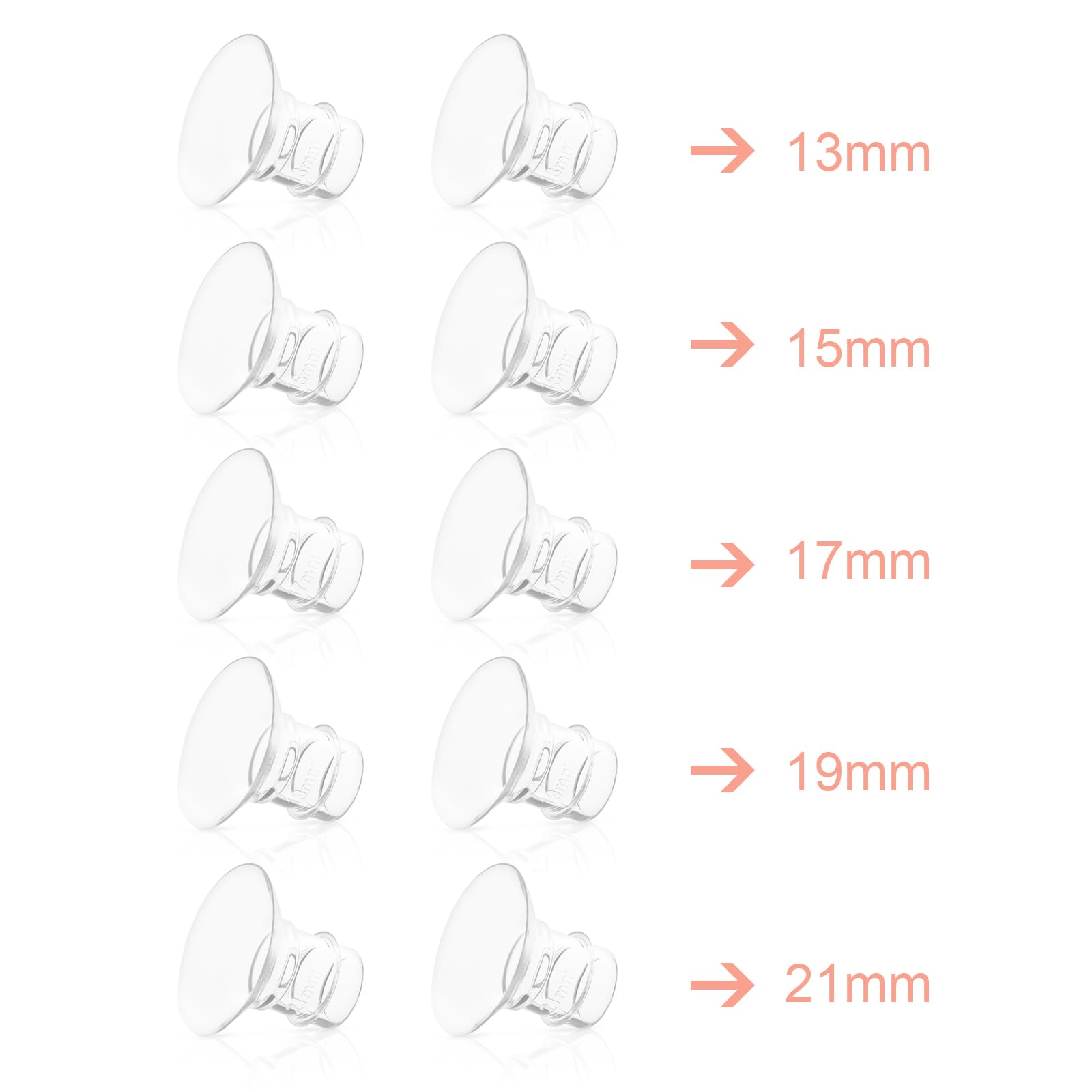 Mayyatt Flange Inserts 21mm Pump Parts, 2 Silicone Inserts Fit 24MM Flange S9 S10 S12 / s9 Pro s12 Pro Wearable Breast Pump Milk Collector Accessories Replacement