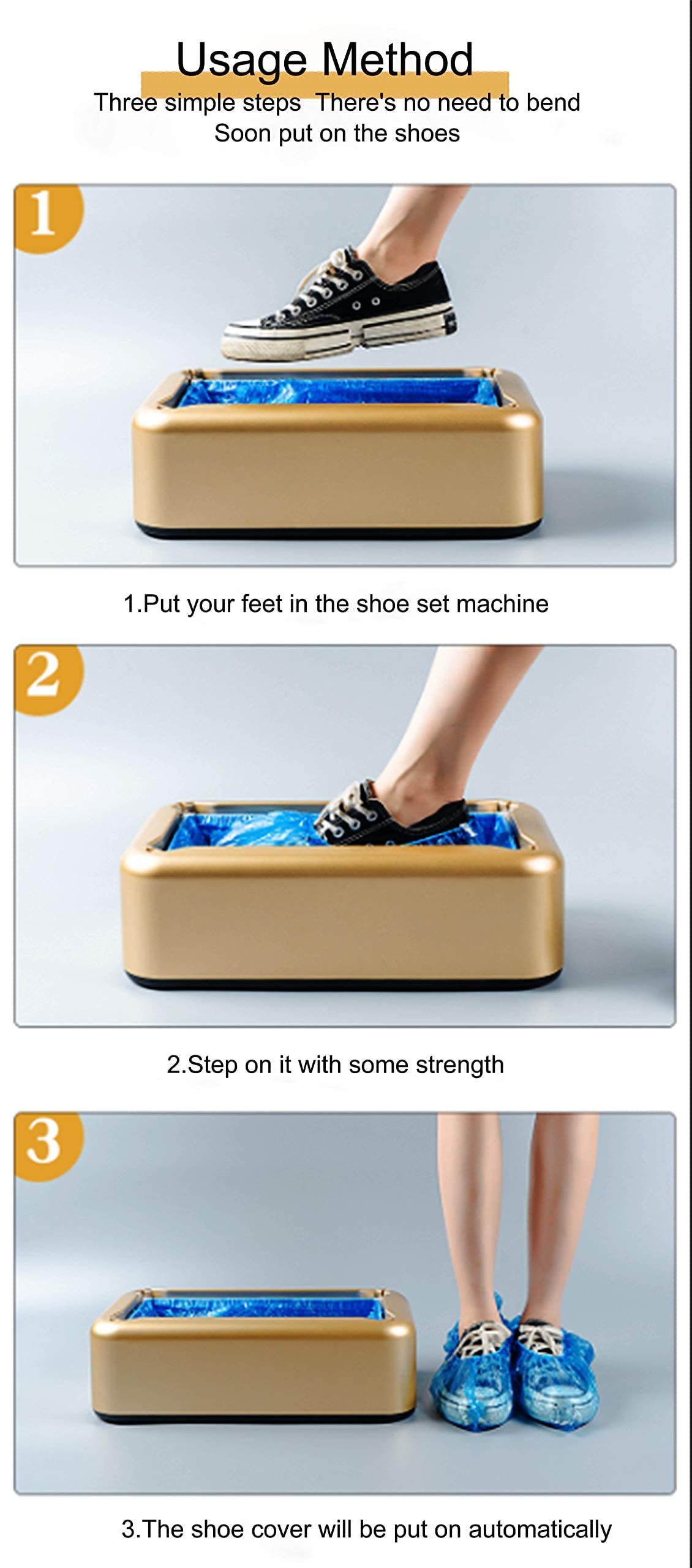 LCPCX Shoe cover dispenser shoe wrapping machine with 200pcs disposable plastic boot and shoe cover for home, store and office