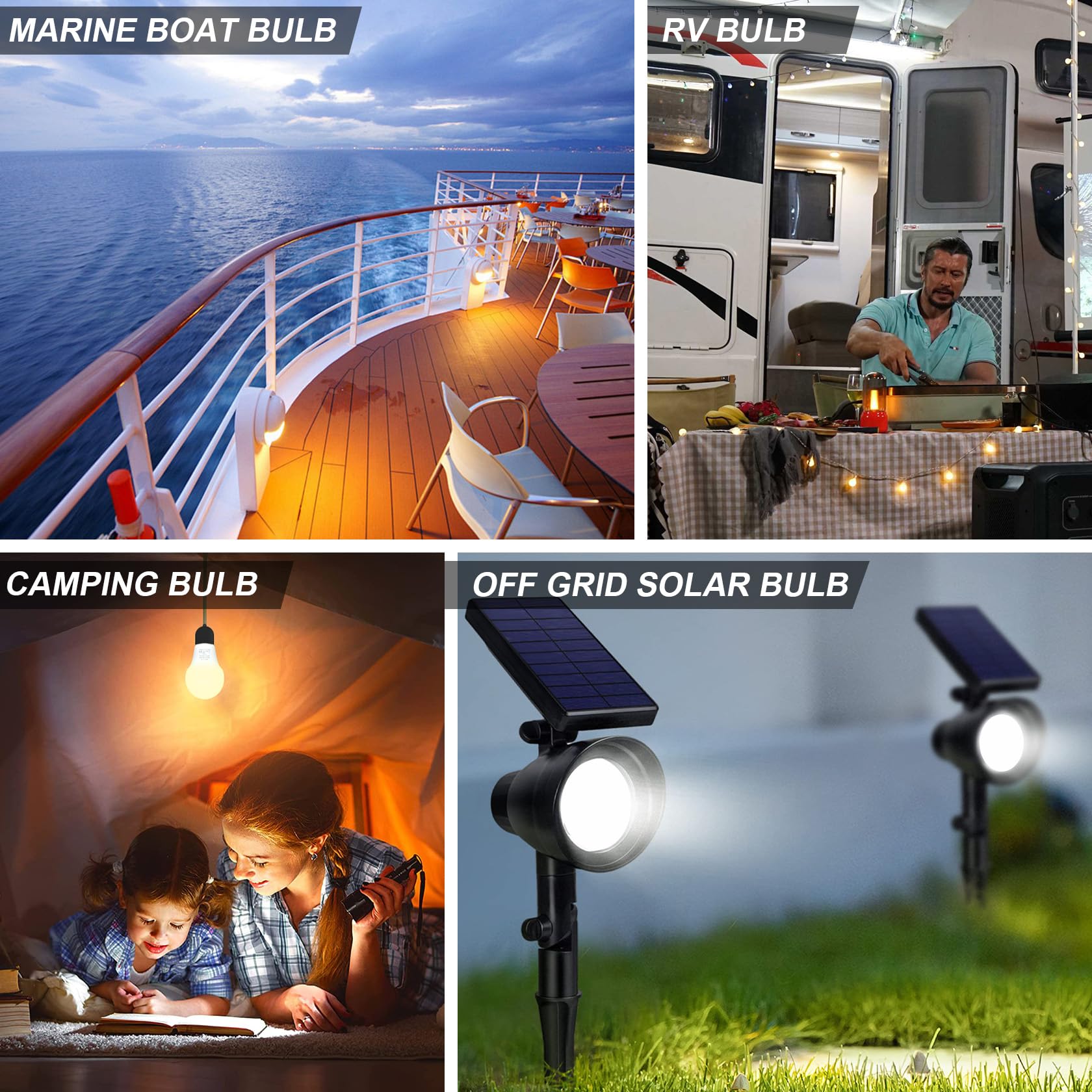 ORALUCE 12V LED Light Bulb Low Voltage,AC/DC 12-24V A19 E26 LED Bulb 60 Watt,6500K Cool White 12 Volt Light Bulb 6W,for Solar Battery System Lighting Marine Boat RV Camping Landscape Garden,6P
