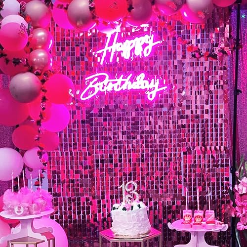 HOUSE OF PARTY Silver Shimmer Wall Backdrop -36 Panels Square Sequin Shimmer Backdrop for Birthday Wedding Anniversary Engagement Baby Shower & Bachelorette Decorations Party