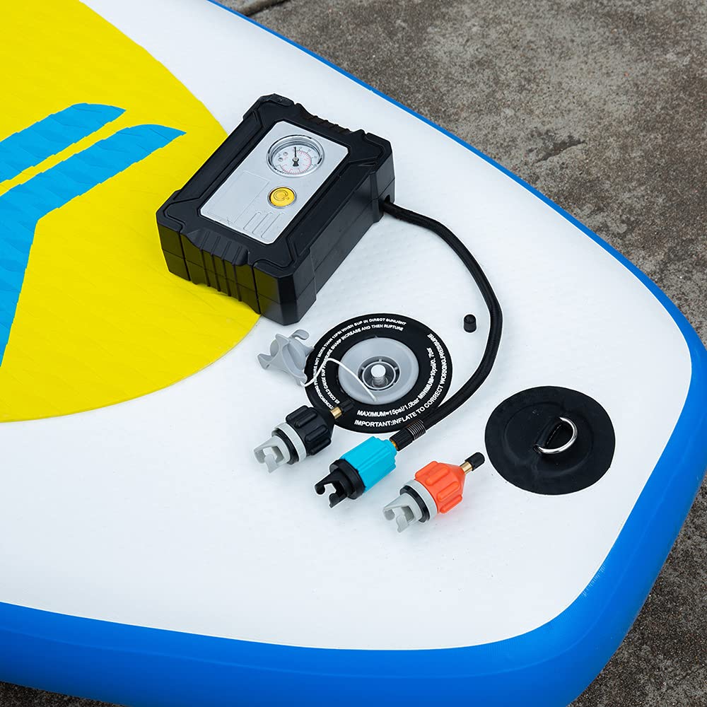 HEYTUR Inflatable Boat SUP Pump Adaptor Standard Schrader Conventional Air Pump Air Valve Adapter Spoke Plate Attachment(Blue)