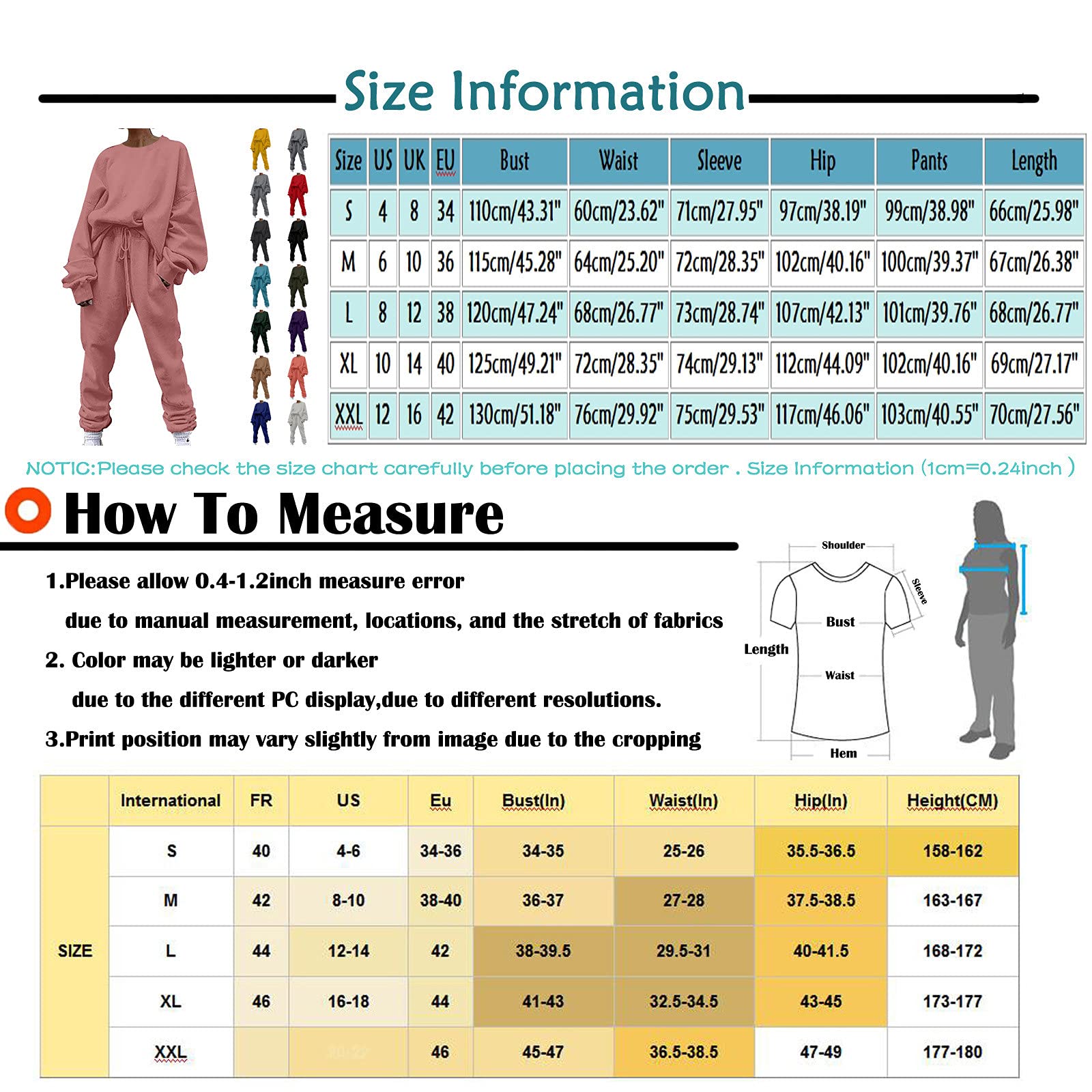 Jielayou Women's Two Piece Outfits Casual Pullover Sweatshirts and Jooger Pants Set Plus Sise Sweatsuits with Pocket