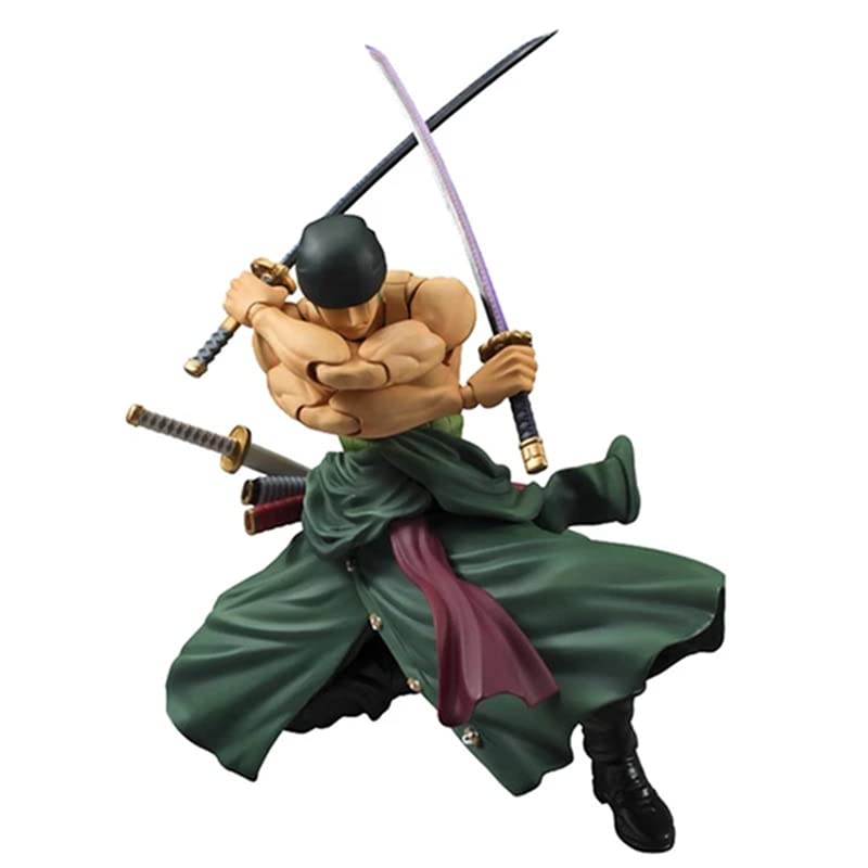 HOUYSA Japanese Animation Integrated Rolonoa Zoro Statue Fighting Version. Pirate King Three Knife Flow Movable Solon PVC Action Model Series Cool Stunt Doll Toys