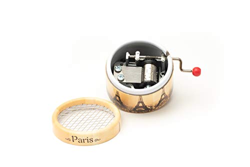 Little music Box decorated with the Paris Eiffel Tower and with the melody La vie en rose.