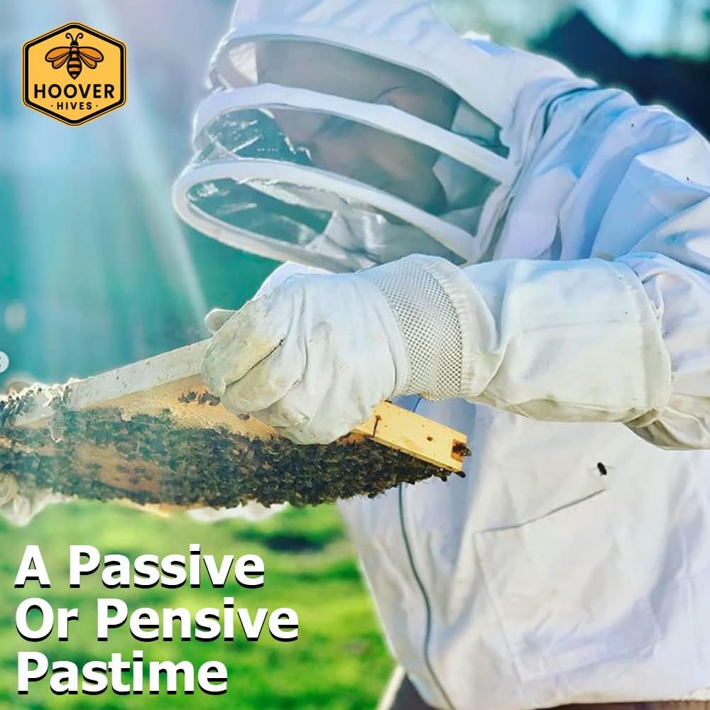 Hoover Hives 8 Frame Langstroth Beehive Dipped in 100% Beeswax Includes Wooden Frames & Waxed Foundations (1 Deep Box, 1 Medium Box)