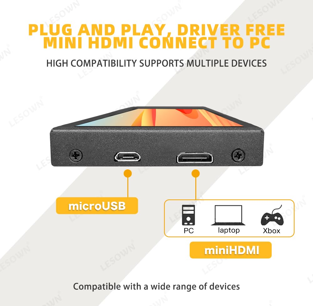 LESOWN 8.8 inch Monitor PC Case Temperature Display Mini Ultra Wide Monitor Stretched Bar Display AIDA64 PC Sensor Panel 1920x480 Small Temp Monitor for RPi CPU Monitoring