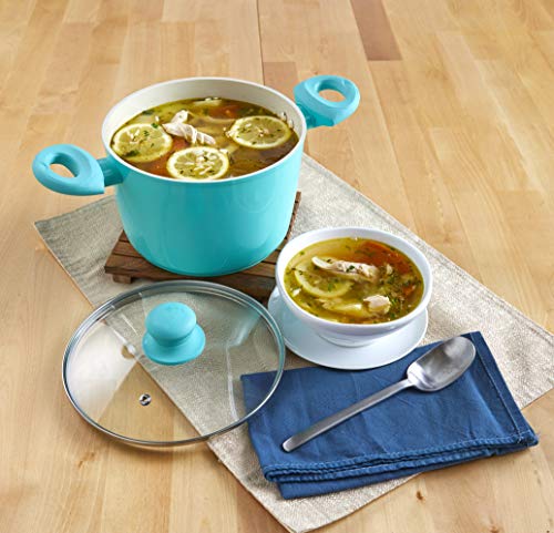 IMUSA USA IMU-30055 Stock Pot, 6.5Qt, Teal