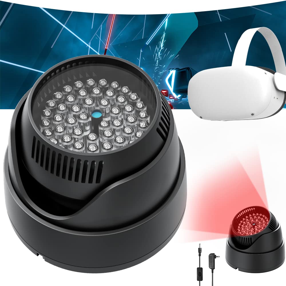 IR Illuminator for Oculus Quest 2/1 LED IR Light, Infrared Light VR Accessories, 10.8 ft Cable with Switch, Auto ON/Off, Enhance Hand Tracking Sensitivity, Reduce Drift, No-Light Leakage, Black