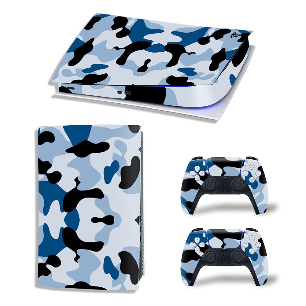 InnaGeek - Protective Skin Sticker Vinyl For PS5 Digital Edition Camouflage blue black Military