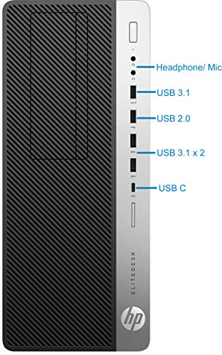 HP EliteDesk 800 G3 Tower Computer, Intel i7-6700, 32GB RAM, 256GB SSD, DisplayPort, DVD-RW, USB-Type-C, Wi-Fi, Bluetooth - Windows 10 Pro (RENEWED)