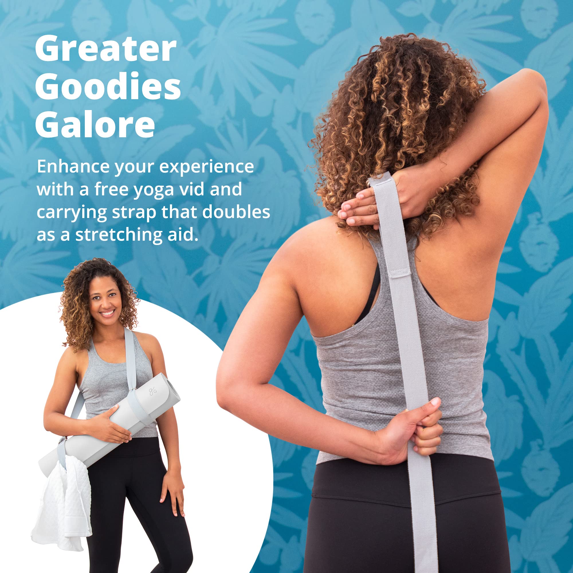Greater Goods Professional Yoga Mat - Exercise Mat for Fitness, Balance, and Stability, Carrying Strap Included, Pebble Gray