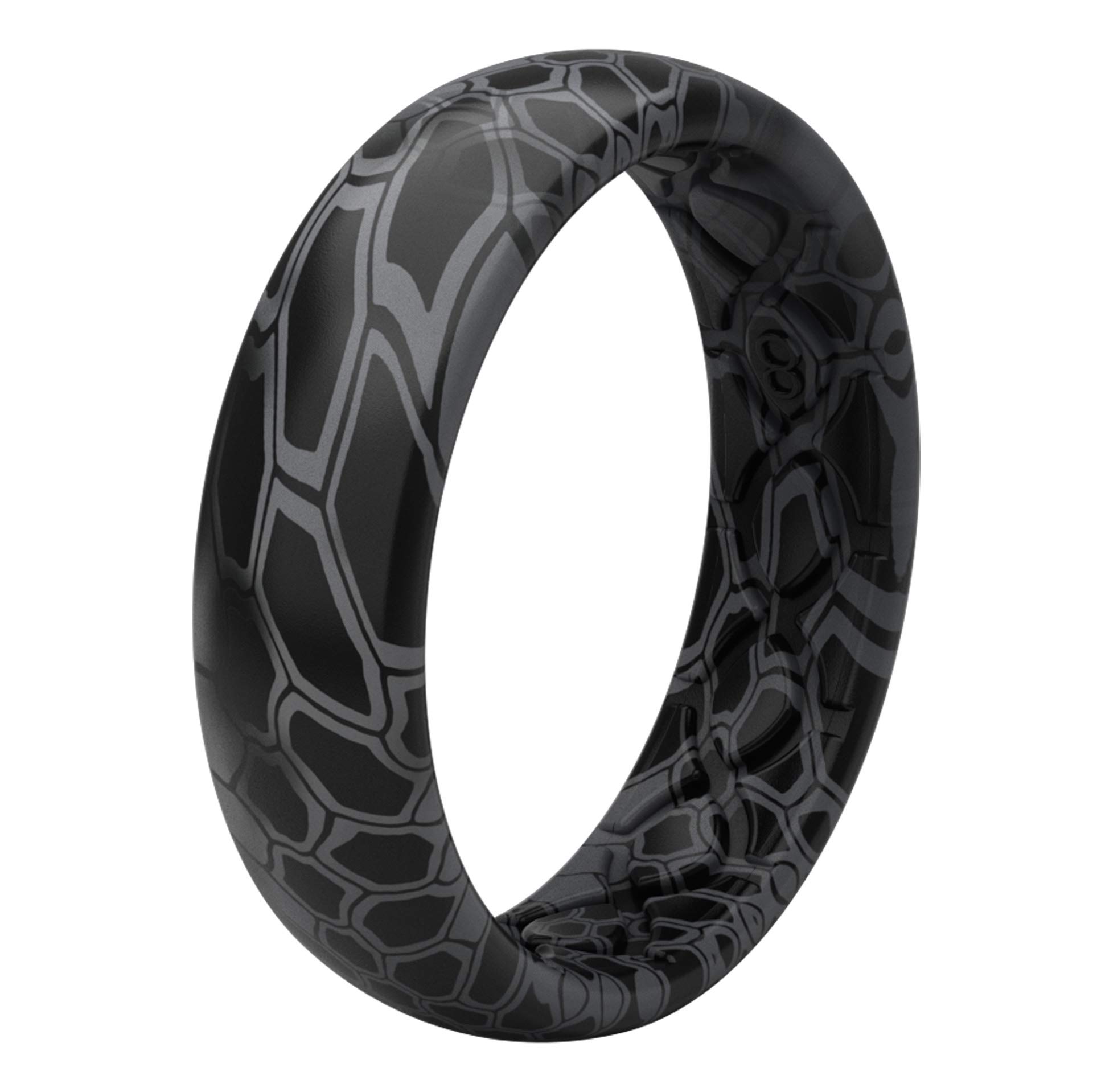Groove Life Kryptek Thin Typhon Silicone Ring - Breathable Rubber Wedding Rings for Women, Lifetime Coverage, Unique Design, Comfort Fit Ring - Size 10