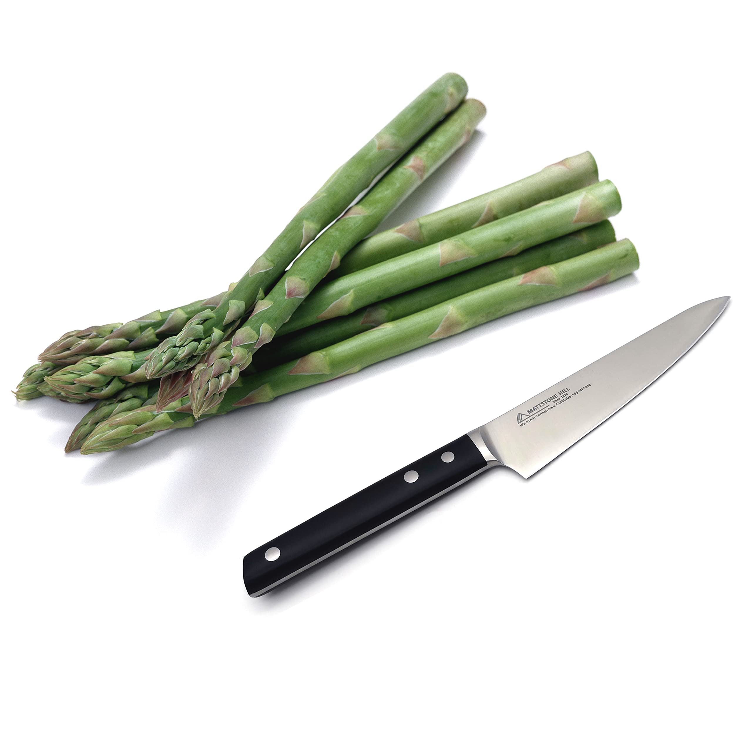 Kitchen Utility Knife 5.5 Inch, MATTSTONE HILL Small Chef Knife with Sheath, Prep Knife, Petty Knife - High Carbon Steel, Triple Rivet Handle