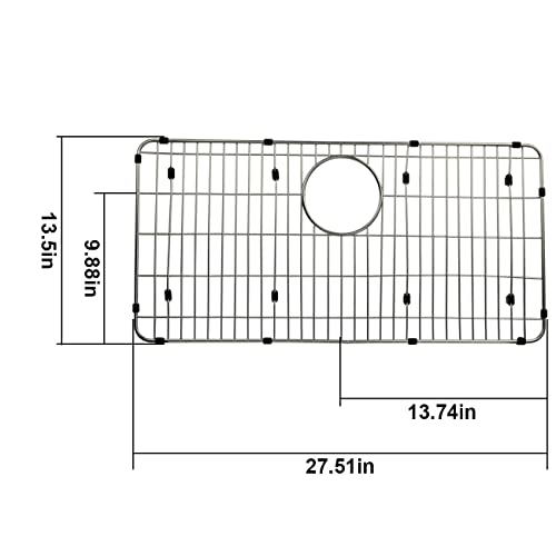 LKOBG2915SS Stainless Steel Bottom Grid,for specific Elkay sink bowls 27-1/2" x 13-1/2" x 1-1/4"Sink Grid,Sink Rack for Bottom of Sink,Kitchen Sink Grid,Sink Protector,Sink Bottom Grid