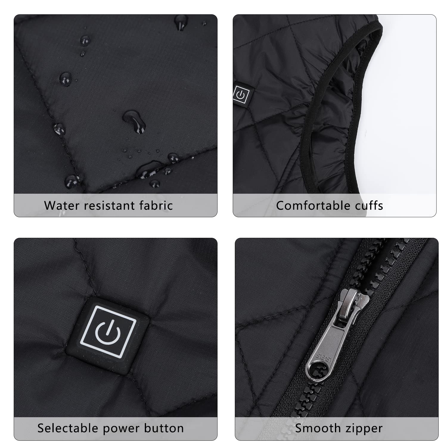 JYK Women's Heated Vest with 3 Heating Levels, 4 Heating Zones,Neck Heating Jacket Washable with 15000mAh Battery Power