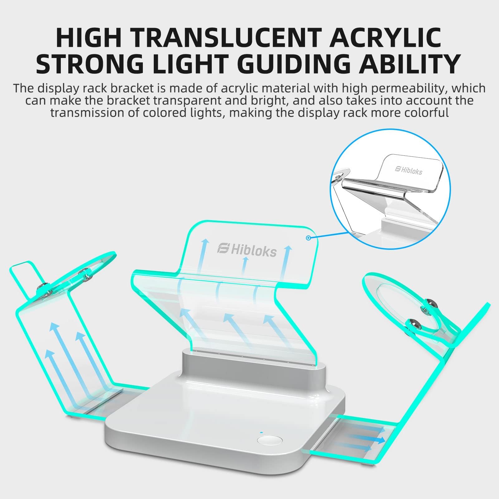 Hibloks Magnetic Charging Station with LED Light for Oculus Quest 2,Oculus Quest 2 Accessories LED Acrylic Station