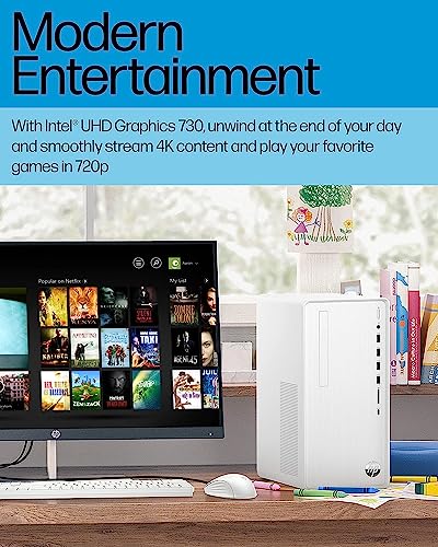 HP Pavilion Business Desktop Computer, 12th Gen Intel 4-Core i3-12100 Up to 4.3GHz, 32GB RAM, 1TB SSD, 4K Support, WiFi 6, 9X USB Port, HDMI, VGA, RJ45, Peripherals, PDG HDMI Cable, Win 11 (Renewed)