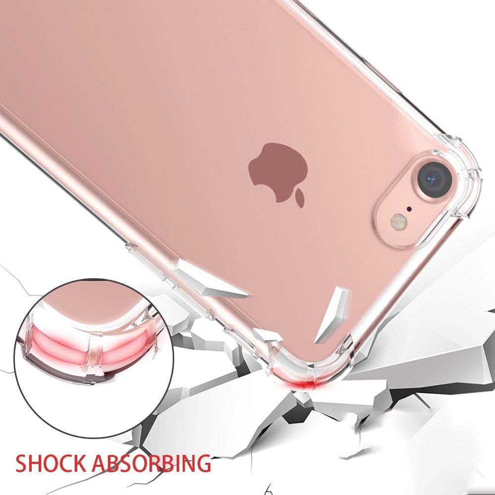 HD Clear Case for iPhone 7, for iPhone 8 Case,Hybrid Scratch Resistant Back Cover with Shock Absorbing Bumper Soft TPU Cover Case for iPhone 7 (2016)/iPhone 8 (2017)(Clear)