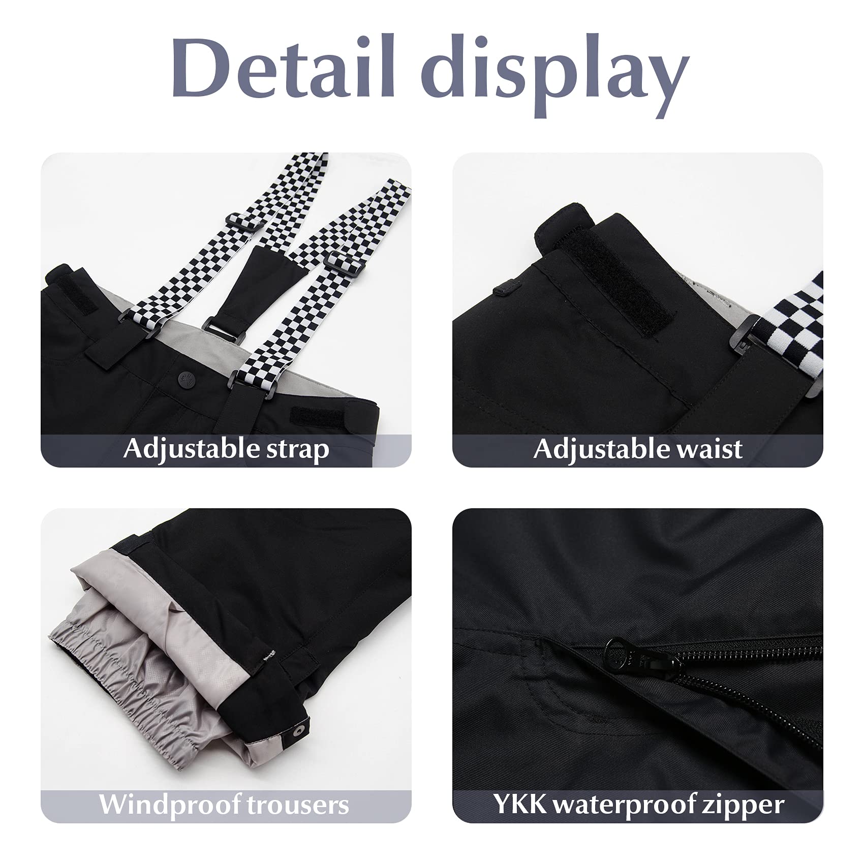 GSOU SNOW Womens Ski Jacket and Pants Snowboarding Snowsuit Coat Warm Winter Hooded Waterproof Windproof