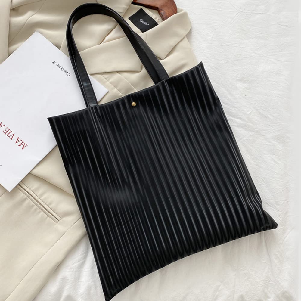 JOYART Women's Tote Bag PU Leather Fashion Shoulder Bag for Office, Gift for Mother,Girlfriend-Black