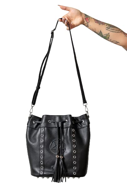 Killstar Sweet Terror Pentagram Studded Bucket Bag Crossbody Purse