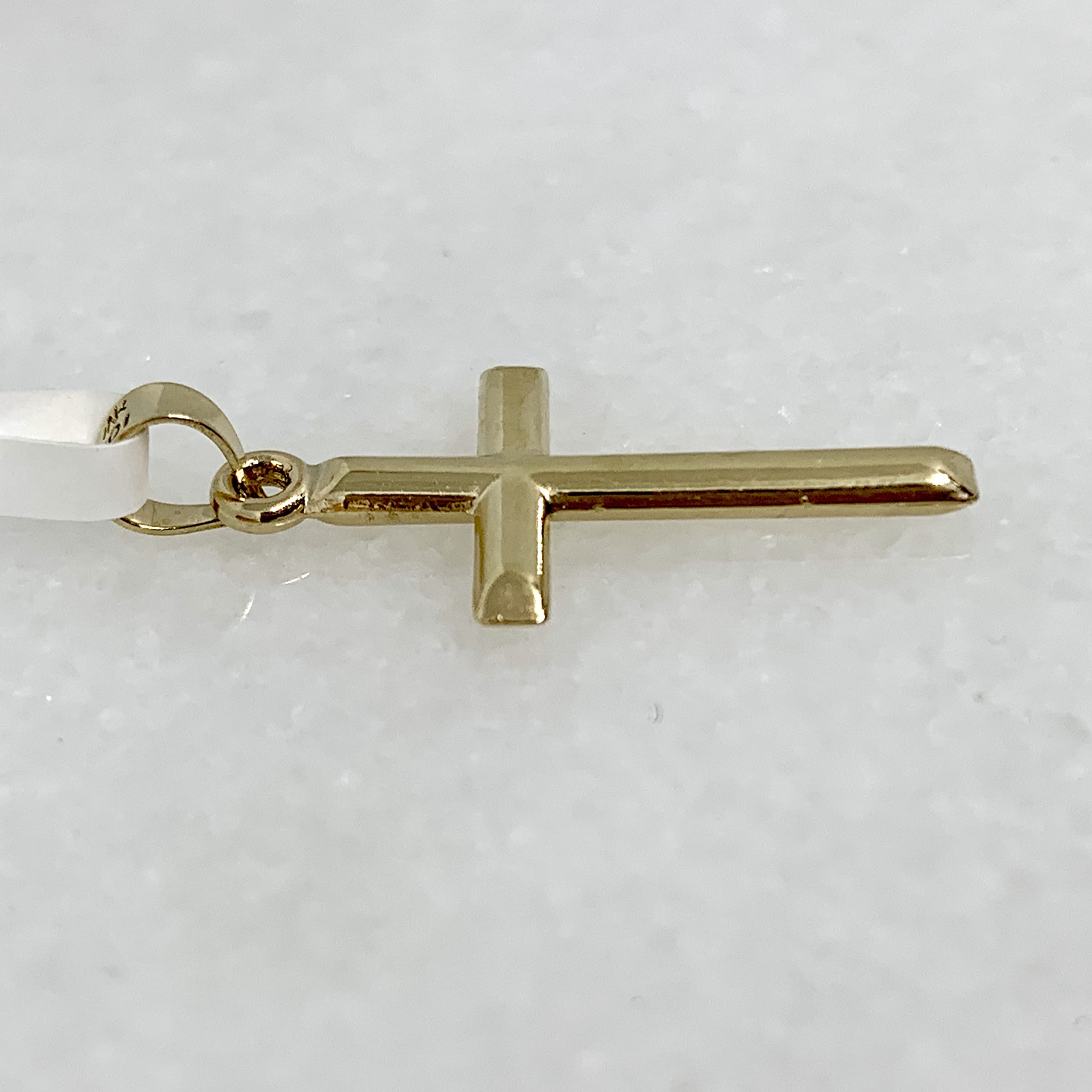 Juelbox 10K Yellow Gold 1'' Plain Polished Cross