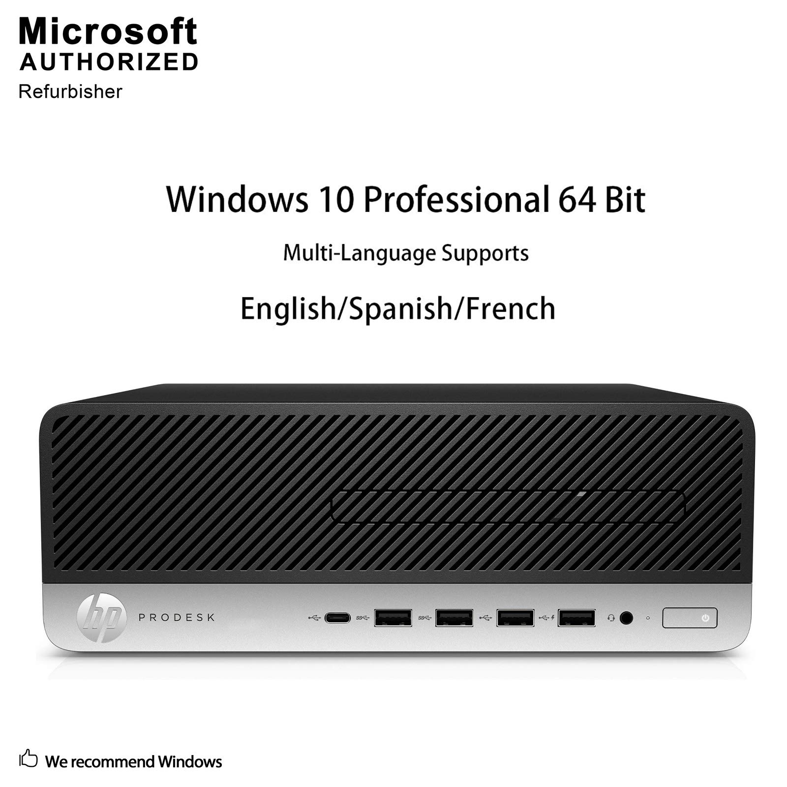 HP ProDesk 600 G3 Small Form Factor Business Desktop PC Computer - Intel i5-7500 - 8GB Memory - 256GB SSD - DVDRW - Windows 10 PRO 64-Bit (Renewed)