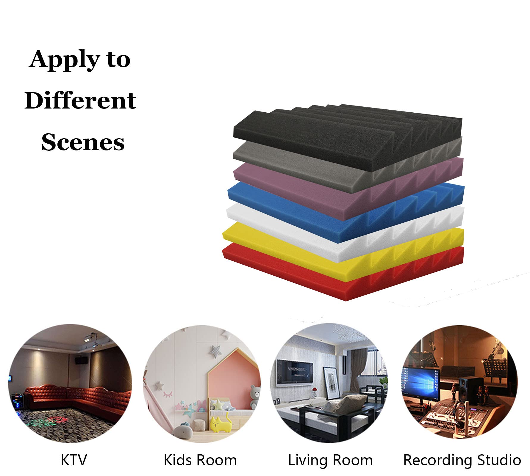 Heavyoff 12 Pack Acoustic Foam Panels Studio Soundproofing Wedges 10"x10"x2" Noise Dampening Sound Insulation for Home Ceiling, White
