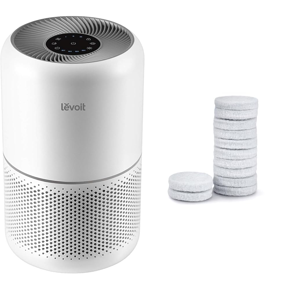 LEVOIT Air Purifier for Home Allergies Pets Hair in Bedroom & Air Purifier Core Mini/LV-H128 Aroma Pads 12pack Essential Oil Replacement
